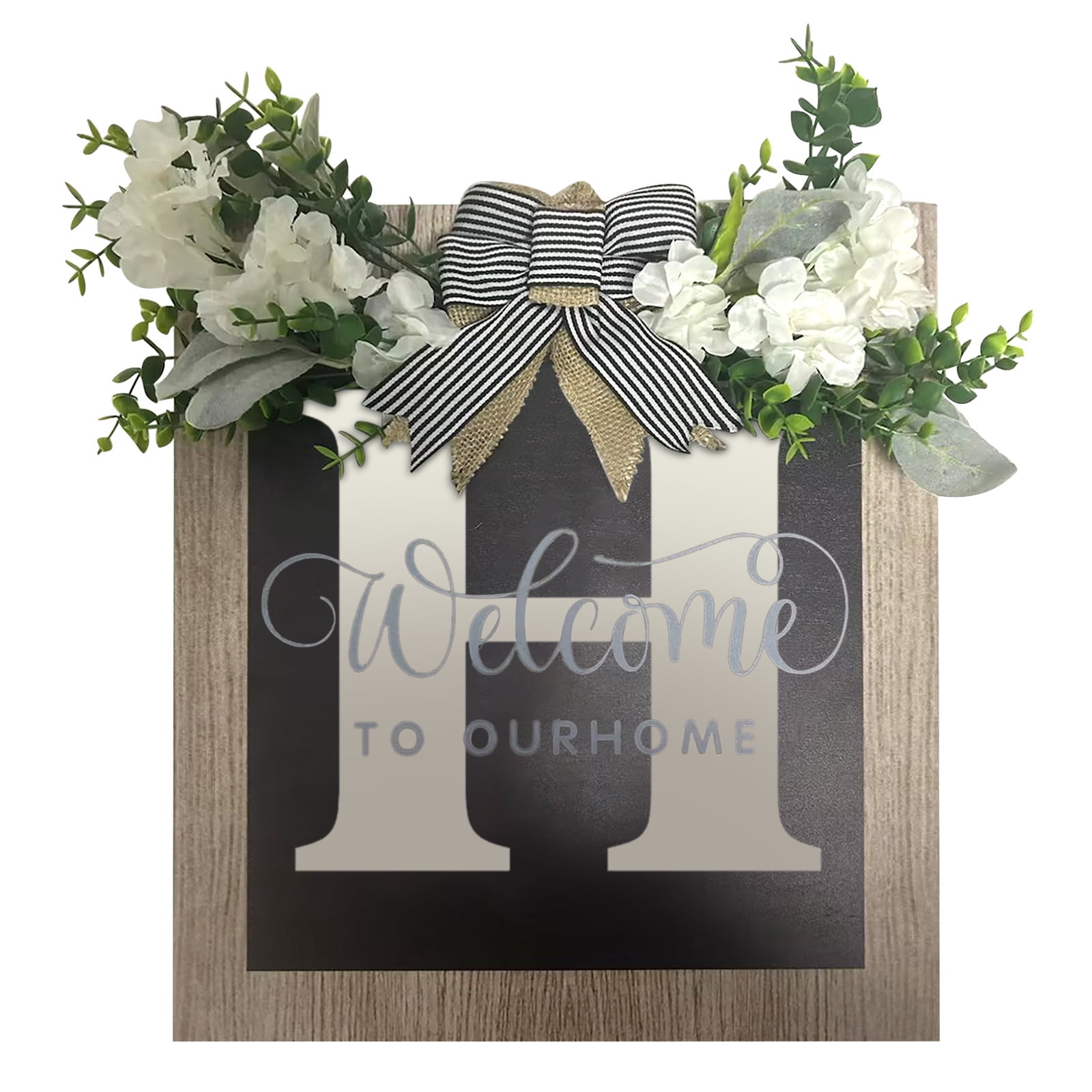 Vikakiooze Wooden Last Name Front Door Wreath,Last Name Signs Wreath ...