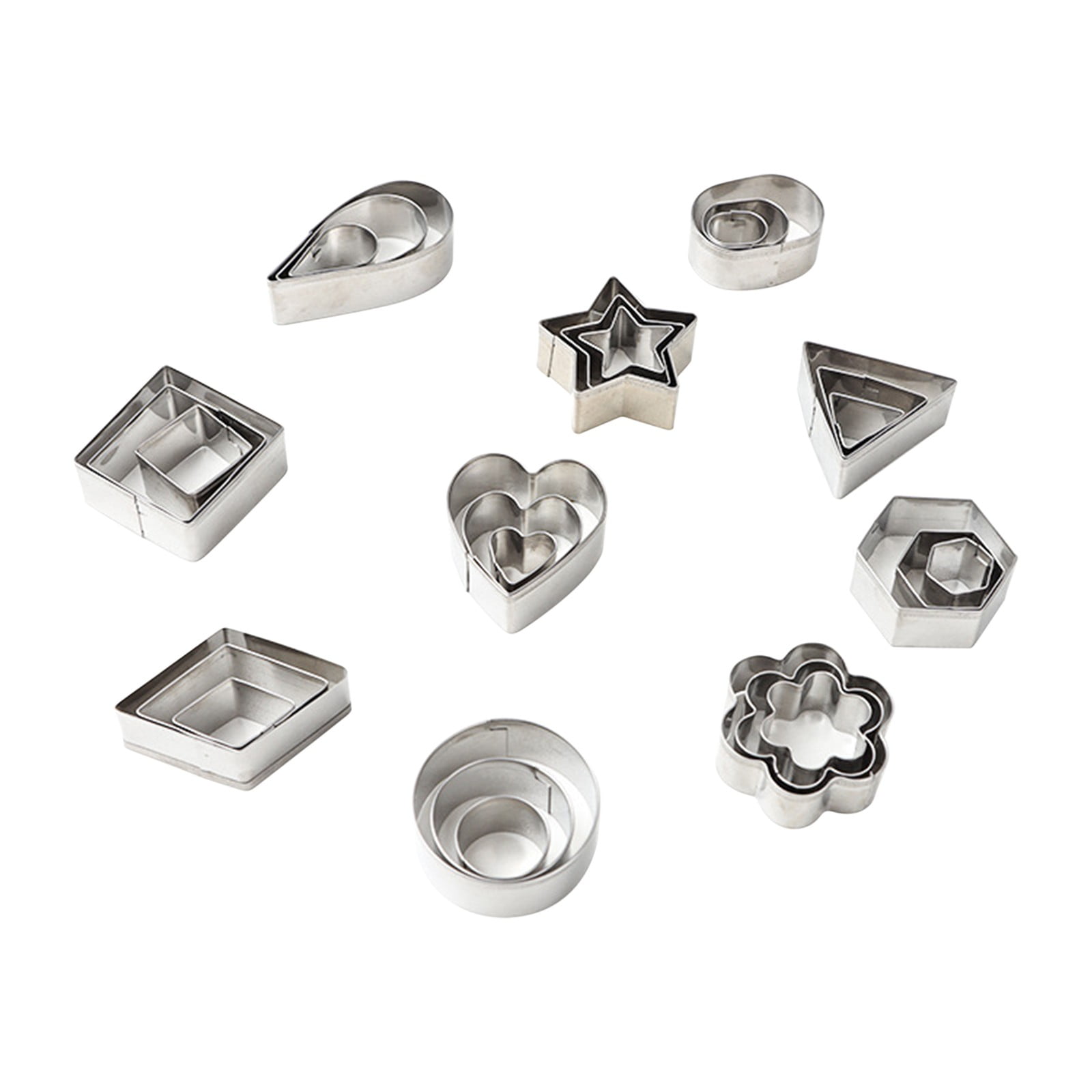 Vikakiooze under10, 30PCS Stainless Steel Cake Dessert Cookie Cutter ...