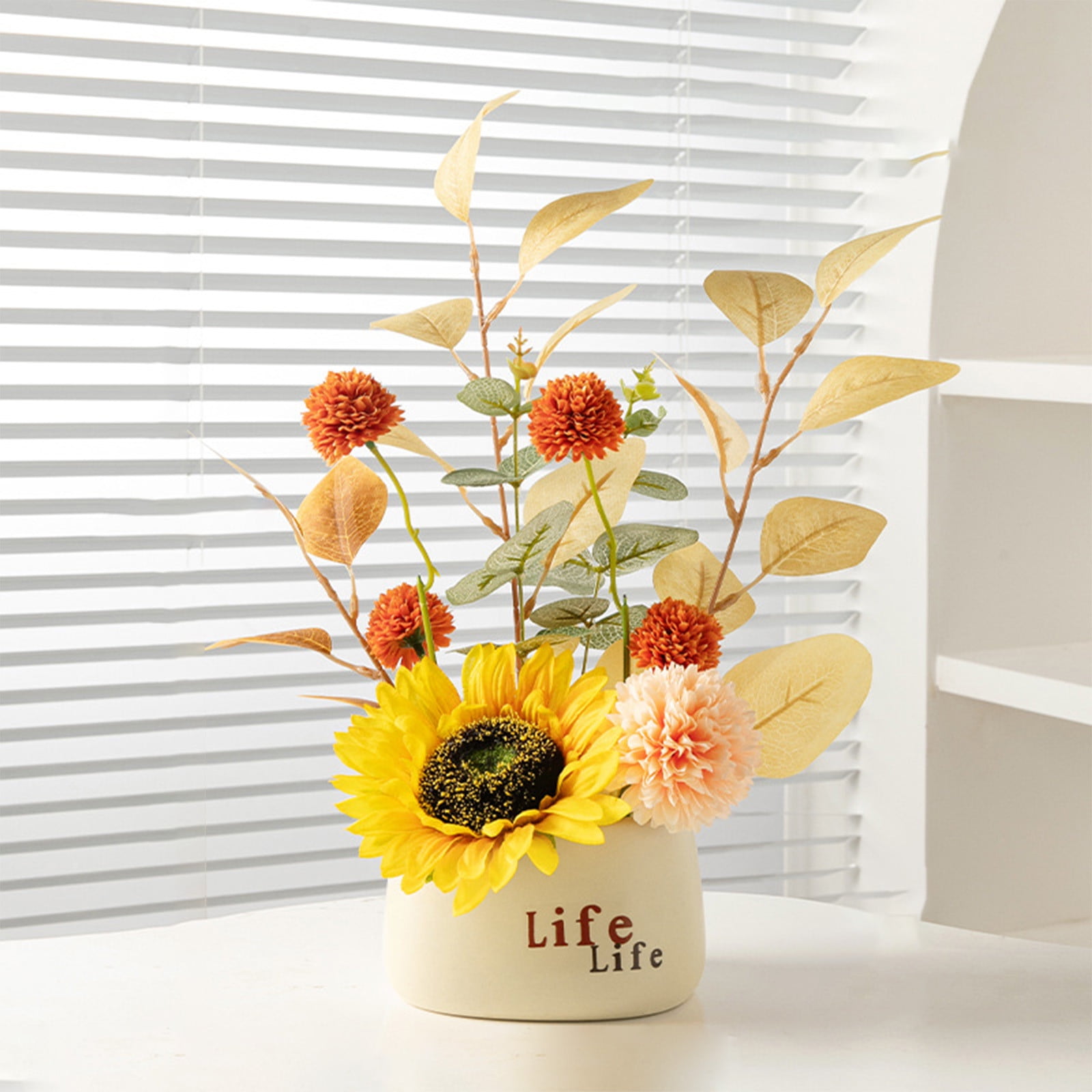 VikakioozeArtificial Flowers for Decoration, Sunflower Potted Plastic ...