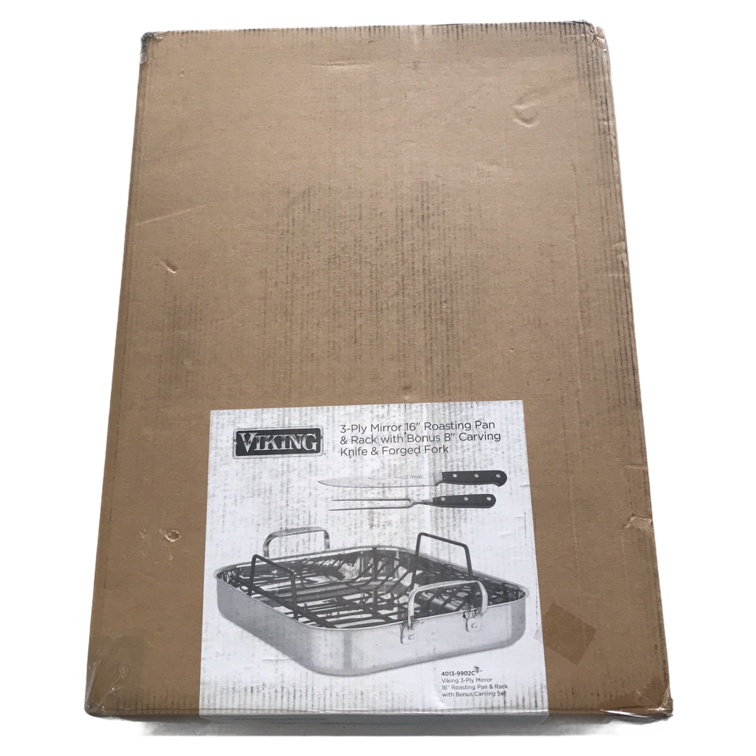 Viking 3-Ply Stainless Steel Roasting Pan with Rack and Bonus Carving ...