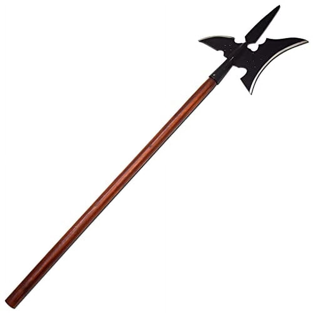 Viking Axe - Hand-Forged Carbon Steel with Brown Wooden Handle ...