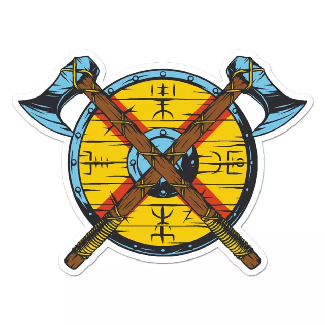 Viking Axe Shield Sticker Indoor Outdoor Phone Decal Water Bottle ...
