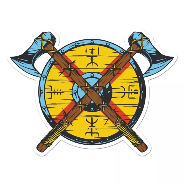 Viking Axe Shield Sticker Phone Decal Water Bottle Stickers Car Decals ...