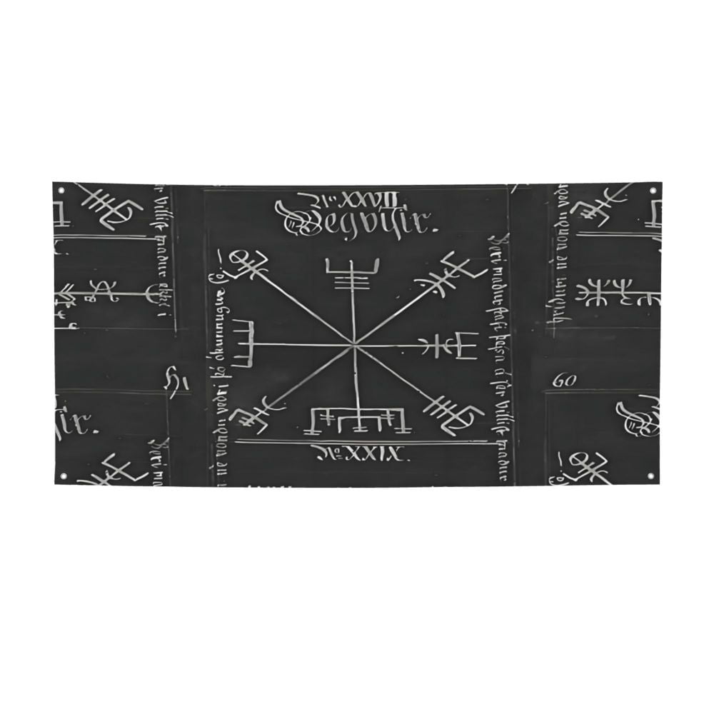 Viking Banner Garden Banner Compass With 4 Holes Flag Personalized Sign ...