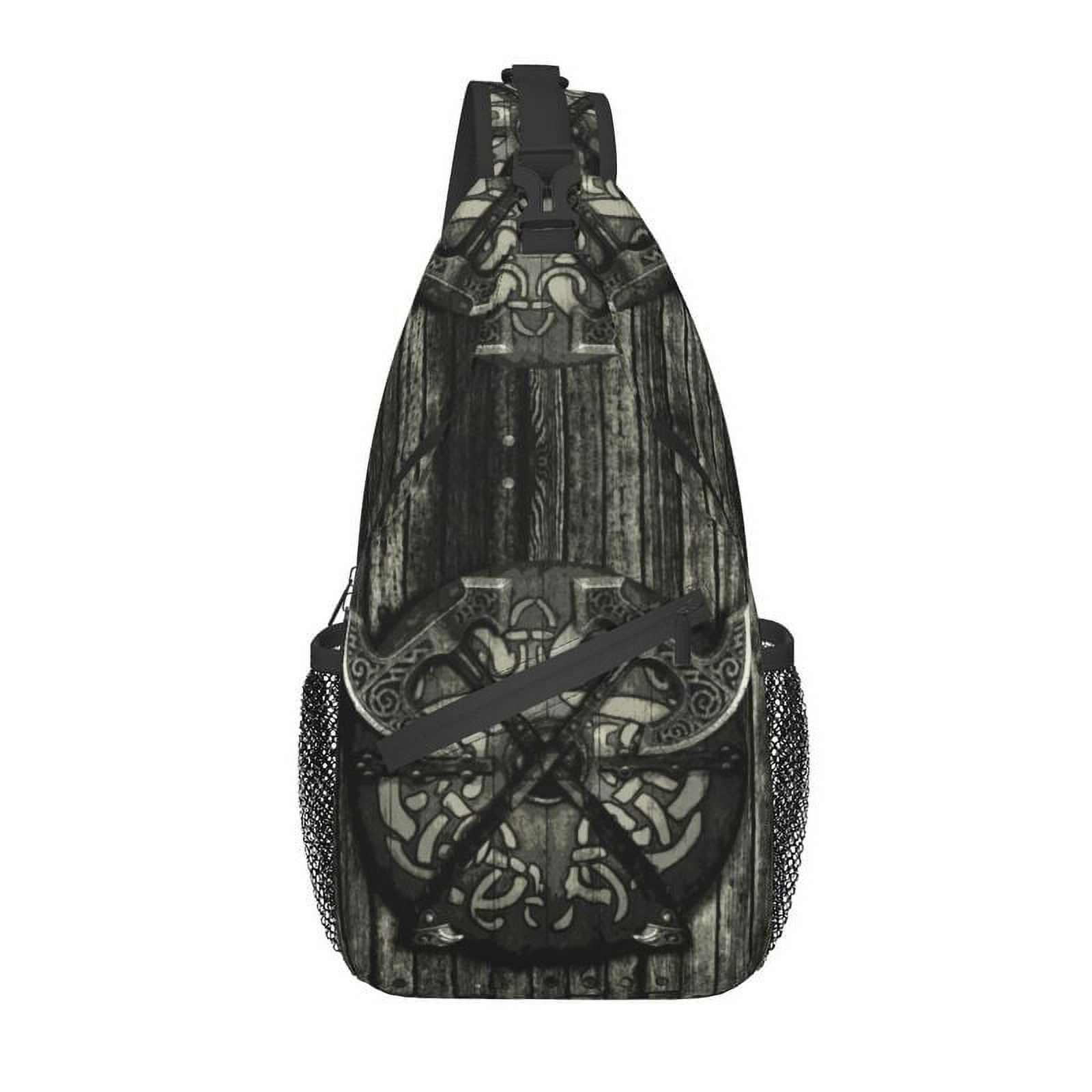 Viking Battle Shield Sling Crossbody Backpack Men Custom Vikings ...