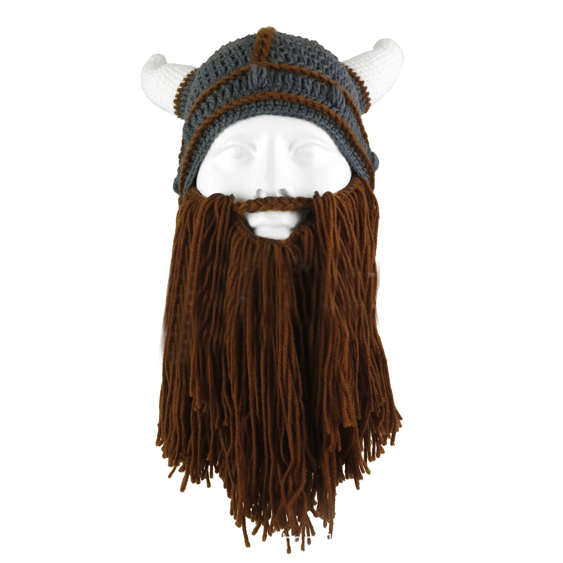 Viking Beard Beanie Knit Funny Hat and Removable Beard Cosplay Hats for Men - Walmart.com