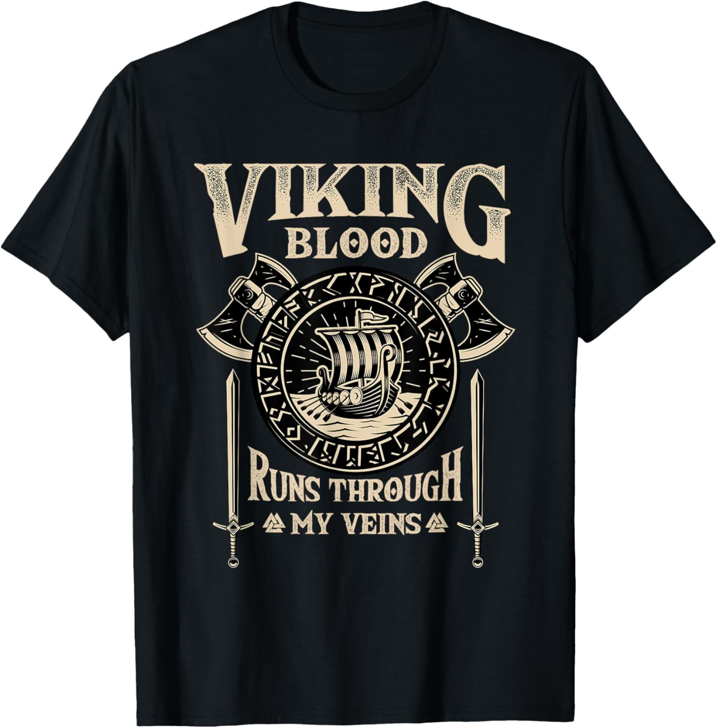 Viking Blood Runs Through My Veins - Norse Mythology T-Shirt - Walmart.com