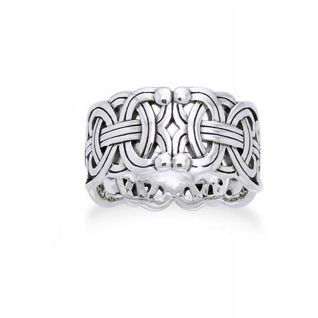 Viking Braided Wedding Band Borre Knot Norse Celtic 10mm Sterling ...