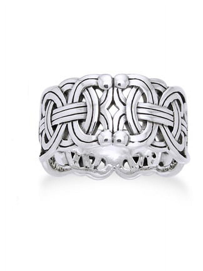 Viking Braided Wedding Band Borre Knot Norse Celtic 10mm Sterling ...