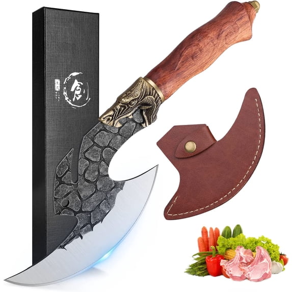 Viking Cleaver Knife Butcher Meat Cutting Boning Knife Hand Forged ...