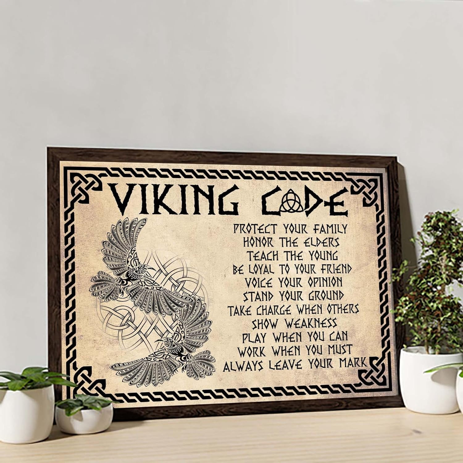Viking Code Poster, Viking Raven Poster, Gift for Viking Lover, Viking ...