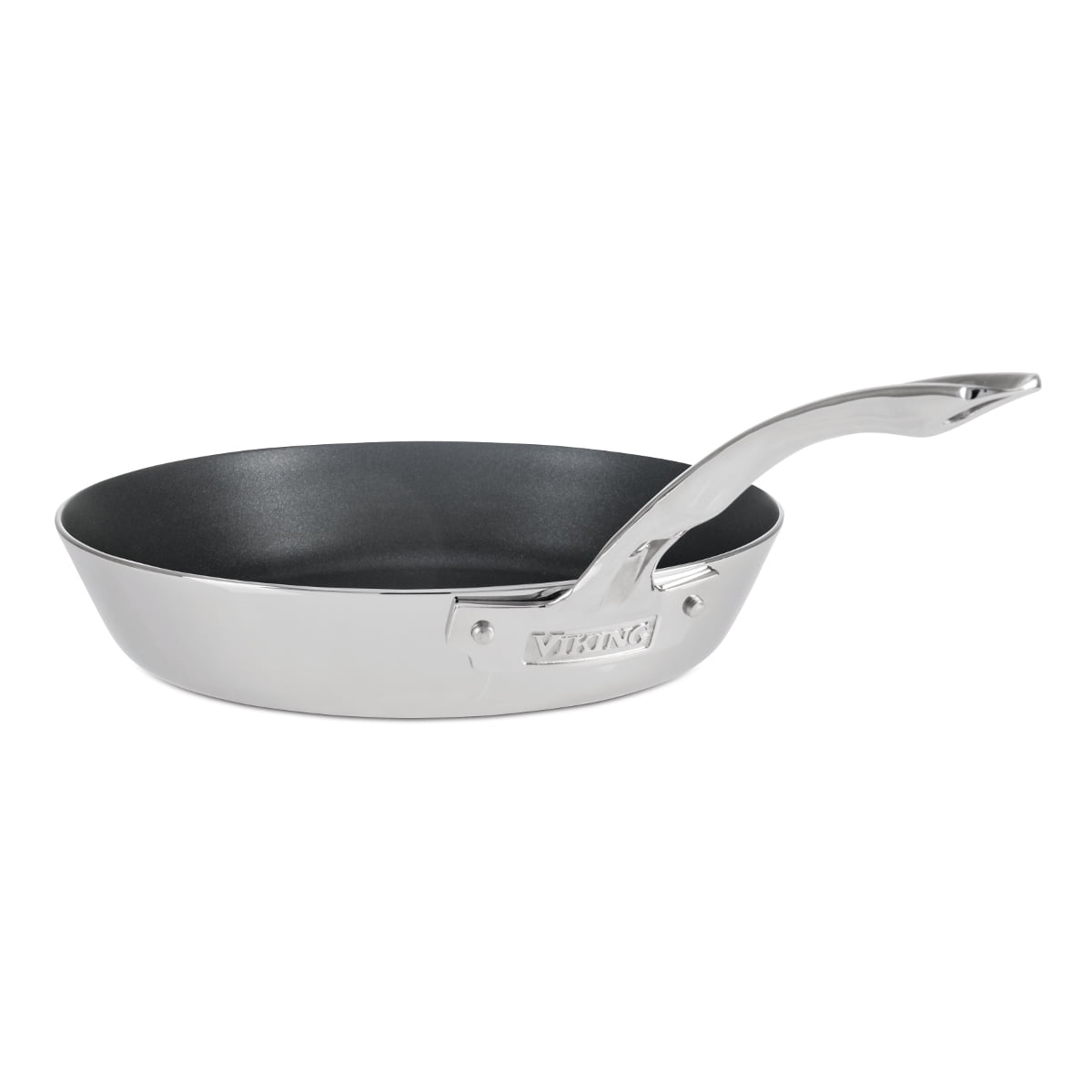 viking 3-ply stainless steel contemporary non-stick fry pan, 10 inch ...