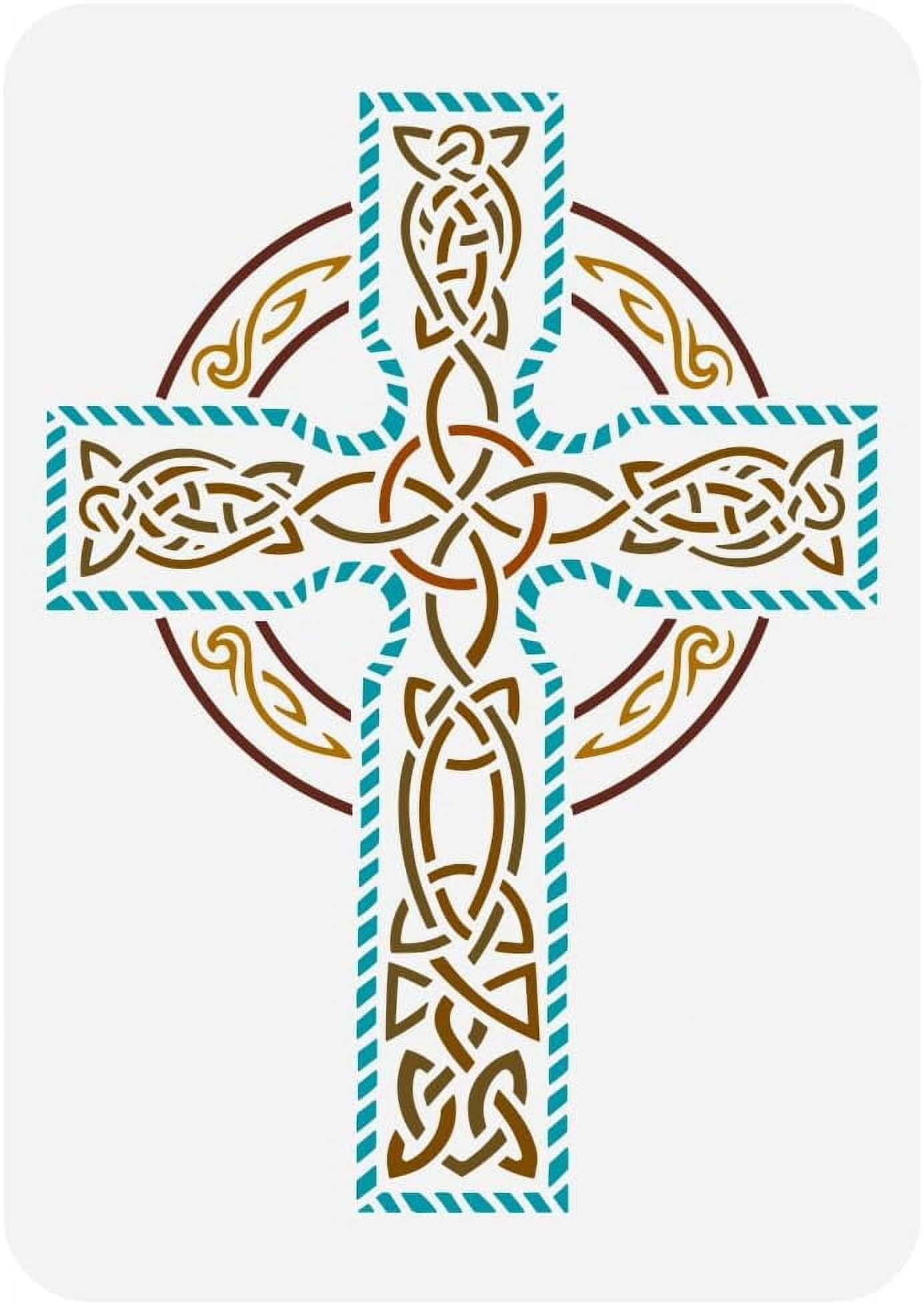 Viking Cross Painting Large Stencil 8.3x11.7" PET Celtic Knot Spraying Big Stencil Viking Symbol ...