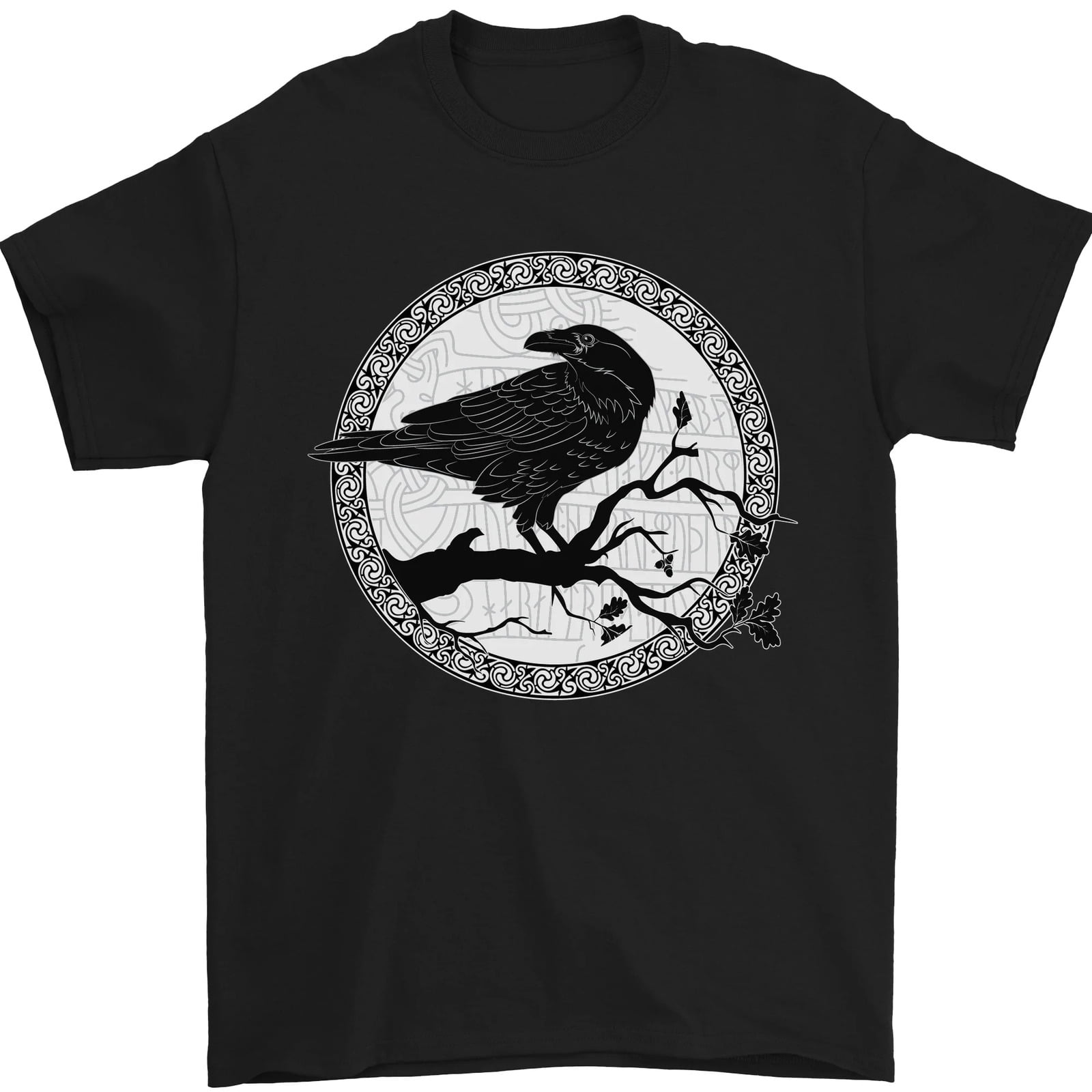 Viking Crow Celtic Norse Valhalla Odin Thor Mens T-Shirt 100% Cotton ...