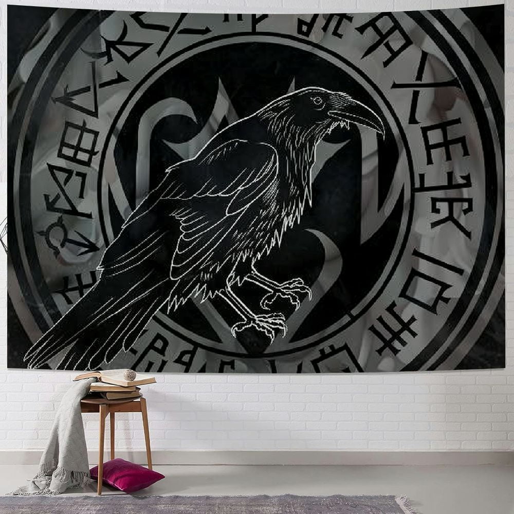 Viking Crow Tapestry Ravens in Norse Mythology Wall Hanging Ancient ...