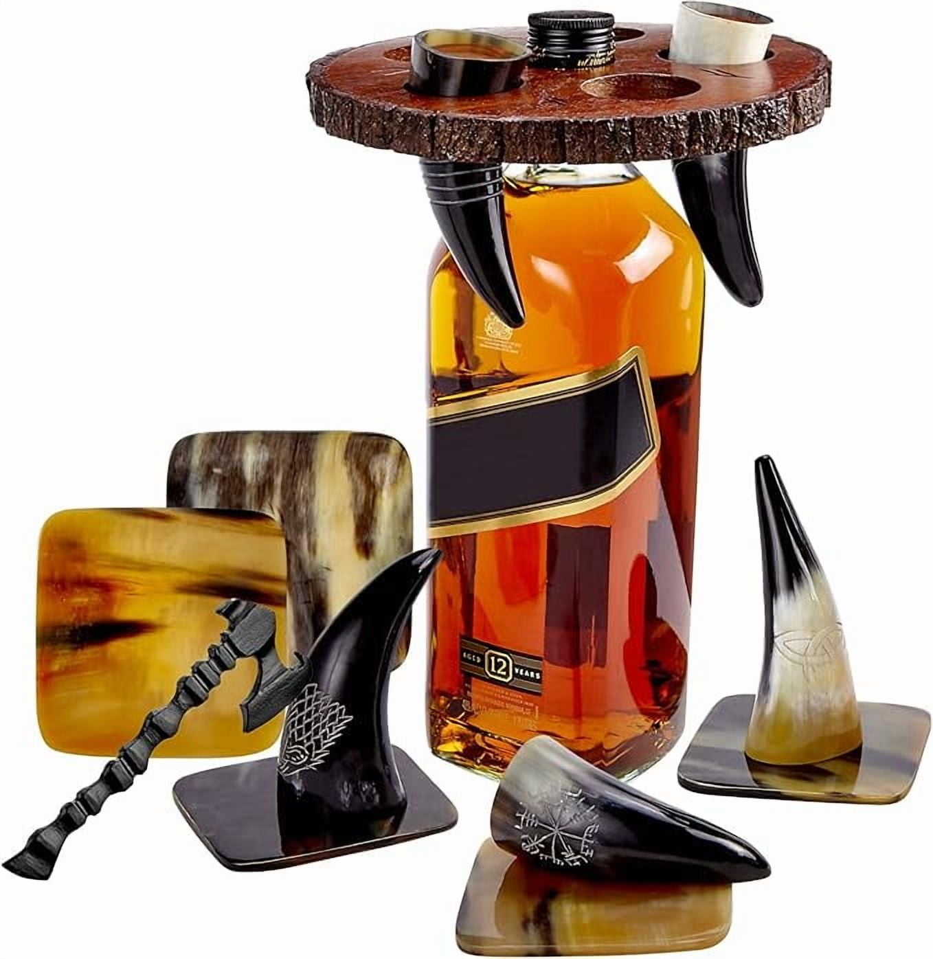 Viking Culture Viking Horn Drinking Cup Shot Glasses with Vintage Axe ...