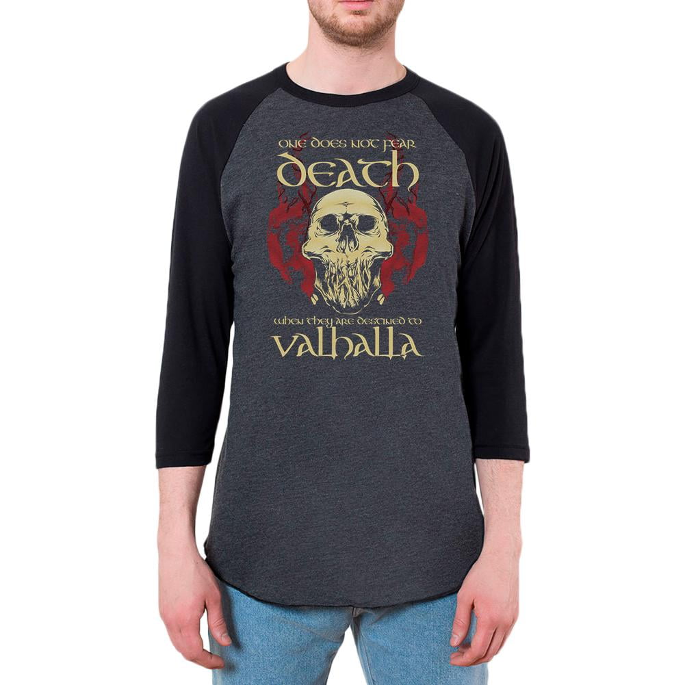 Viking Death Valhalla Mens Raglan T Shirt Heather Black-Black 2XL ...
