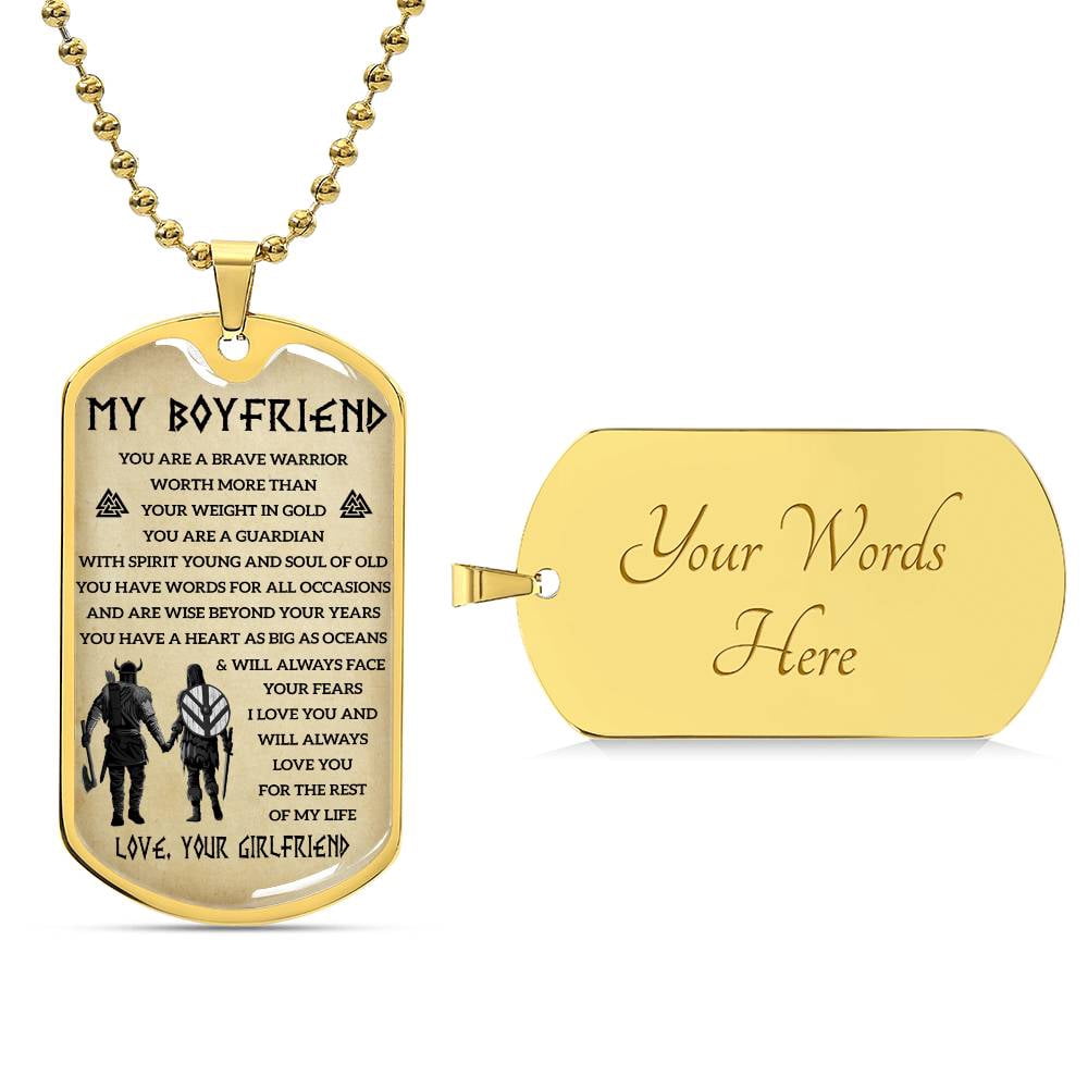 Viking Dogtag For Your Boyfriend - Graphic Military Dog Tag Necklace ...