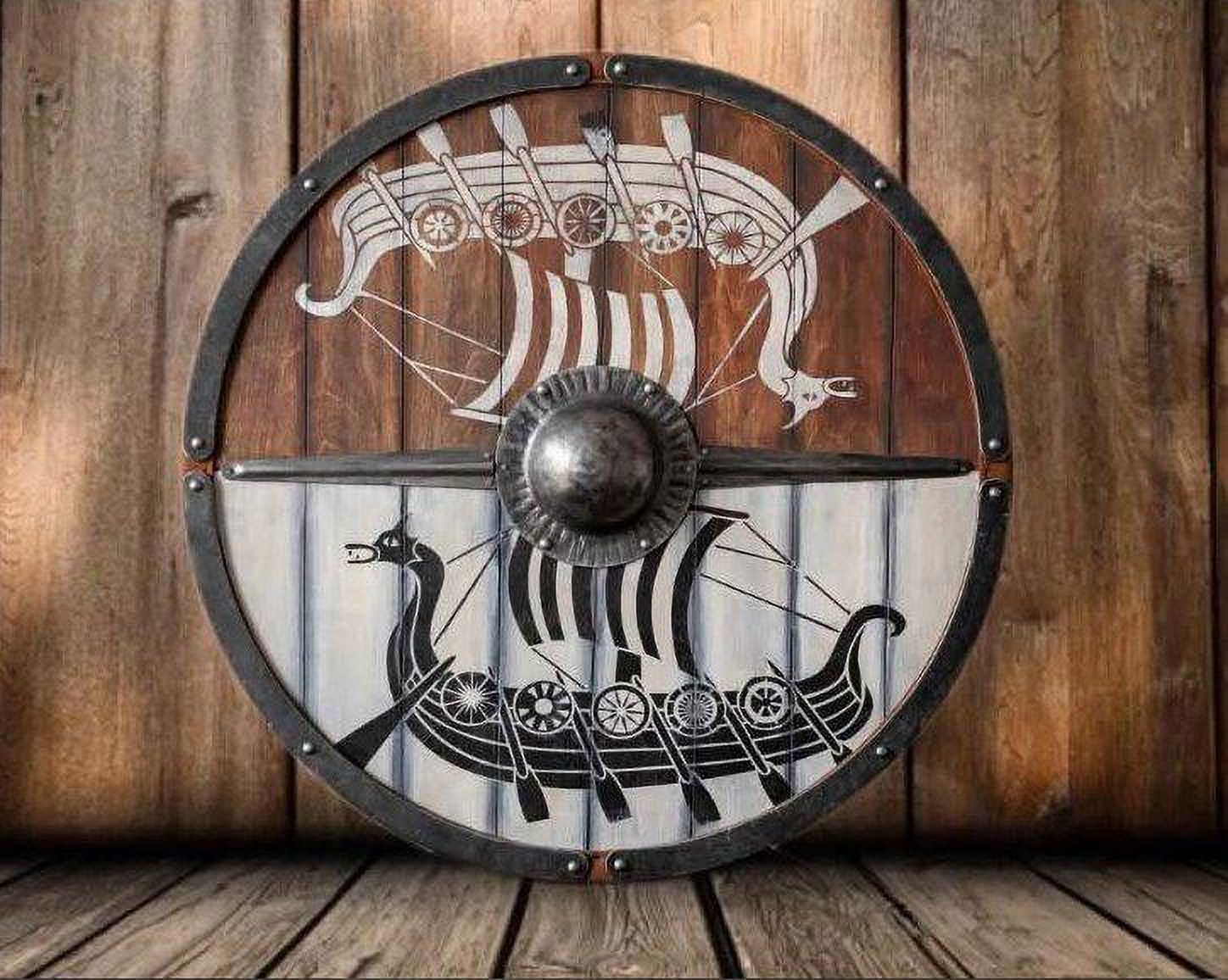Viking Drakkar battle shield, Viking Shield, viking armor, wood shield ...