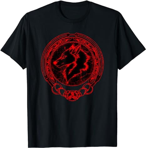 Viking Fenrir Fenris Wolf Celtic Triskelion Symbol T-Shirt - Walmart.com