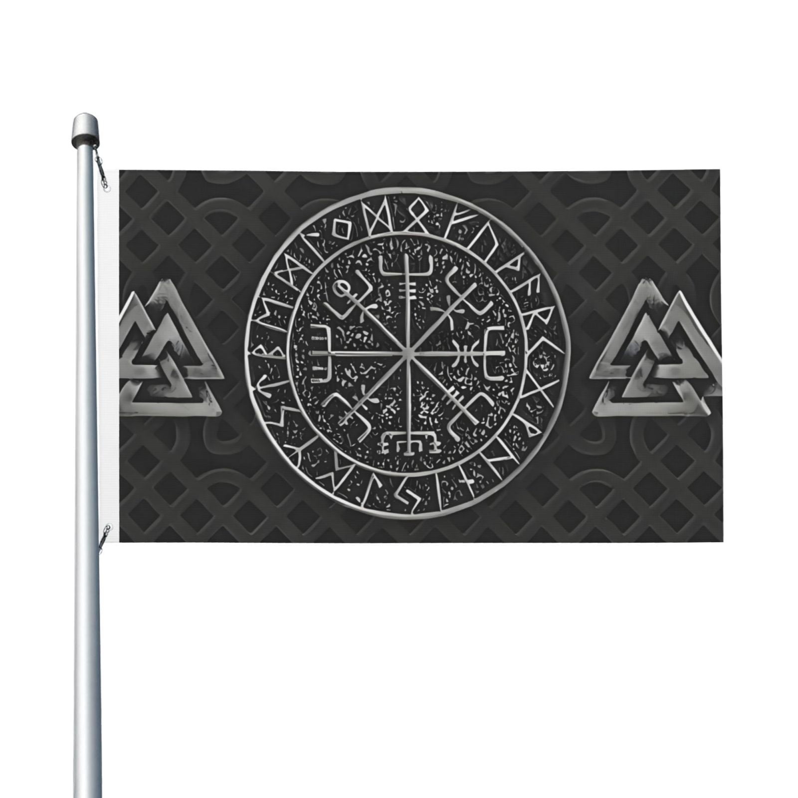Viking Flag Banner Nordic Compass Celtic Mythology Decoration Double ...