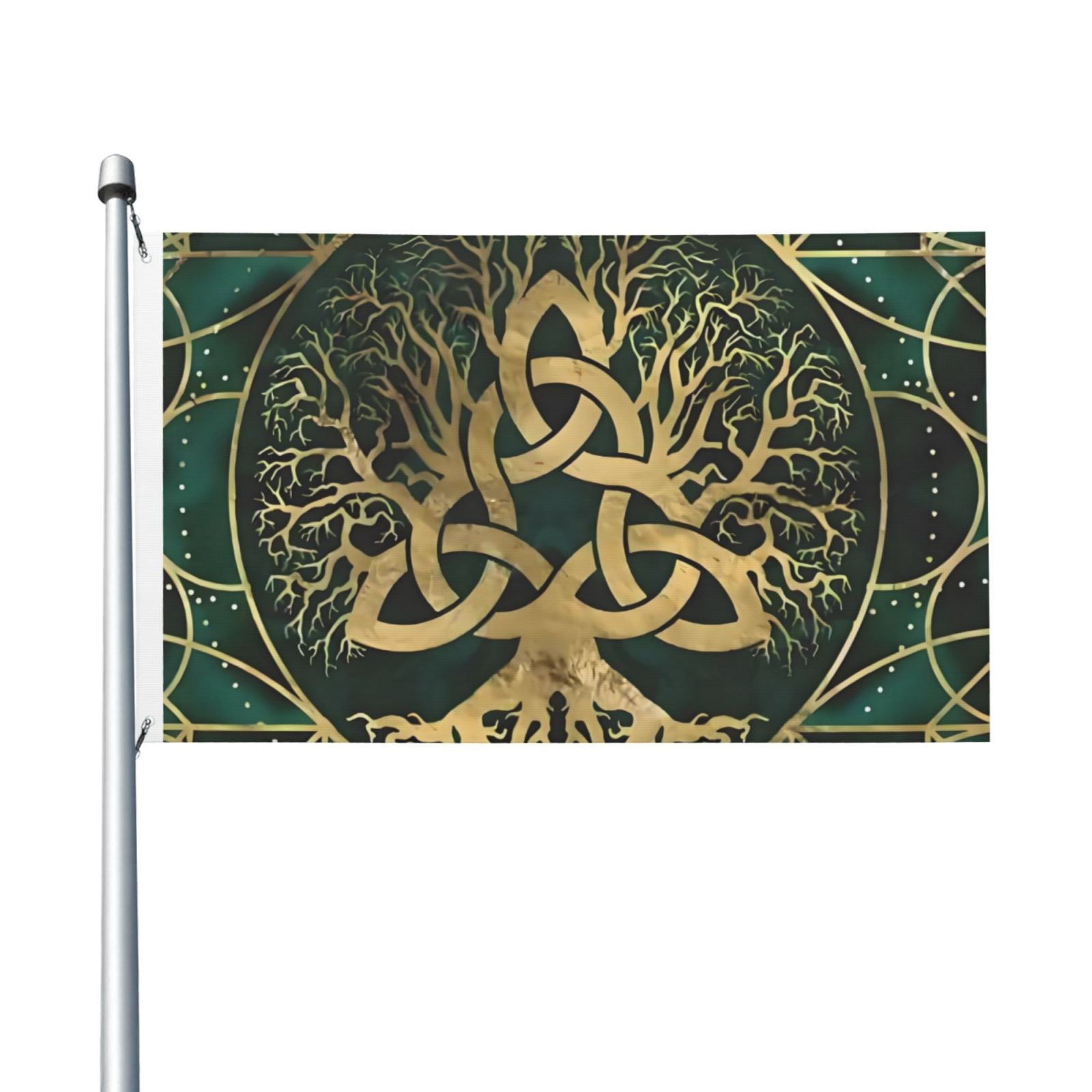 Viking Flag Banner Nordic Tree Of Life Mythology Decorative Double ...