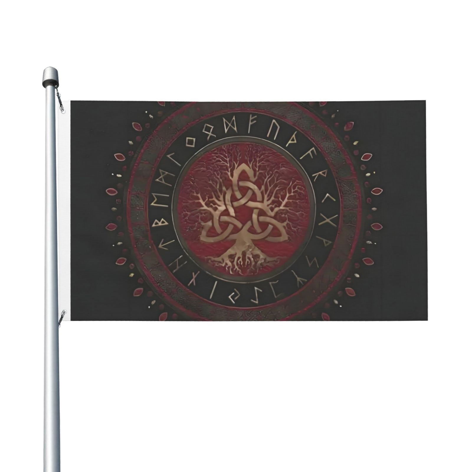 Viking Flag Tree Of Life Totem Rune Flag Norse Mythology Decoration ...
