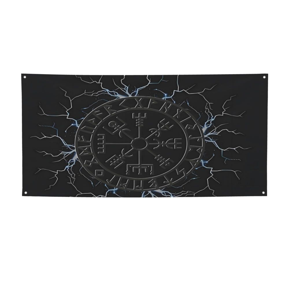 Viking Garden Banner Personalized Compass Banner With 4 Holes Flag Sign ...