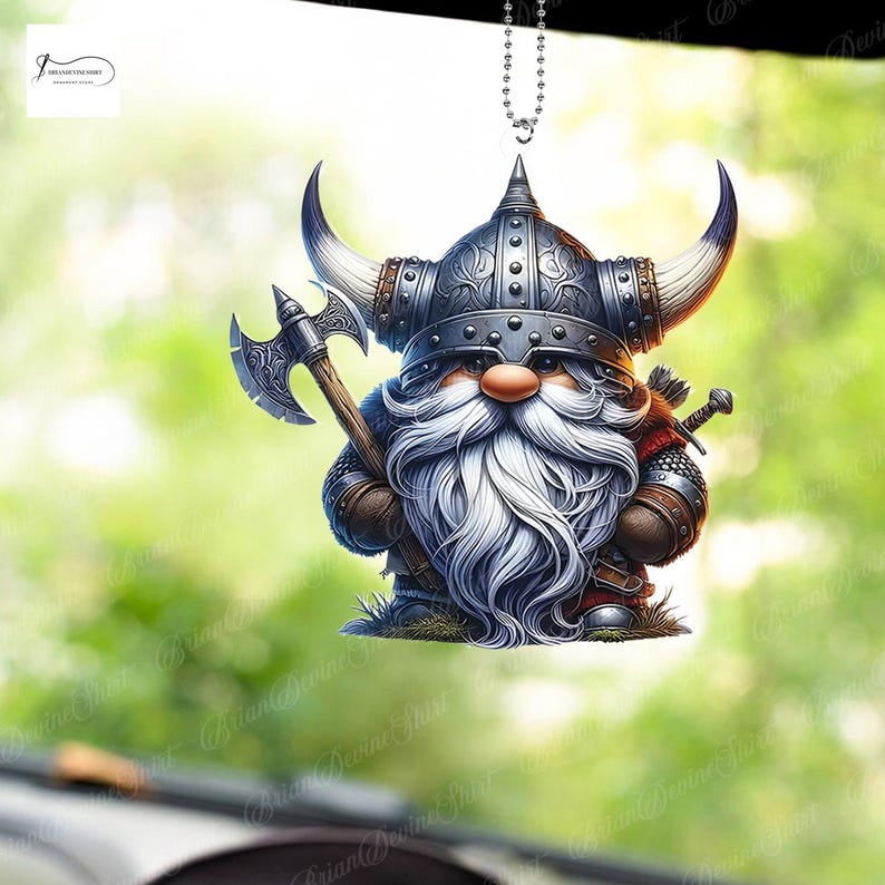 Viking Gnome Acrylic Window Hanging, Viking Fantasy Decor, Unique Gift ...