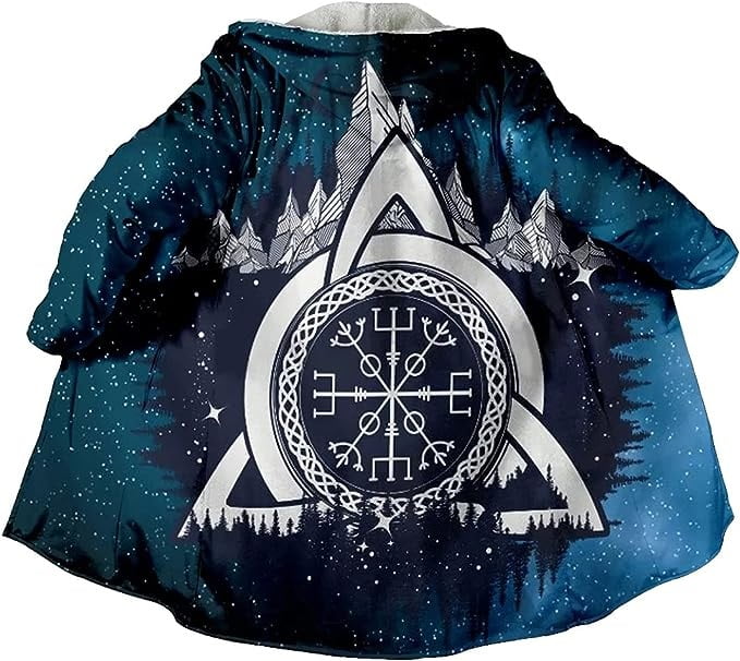 Viking Hooded Cape Unisex 3D Printing Celtic Knot Tree Of Life Vegvisir ...