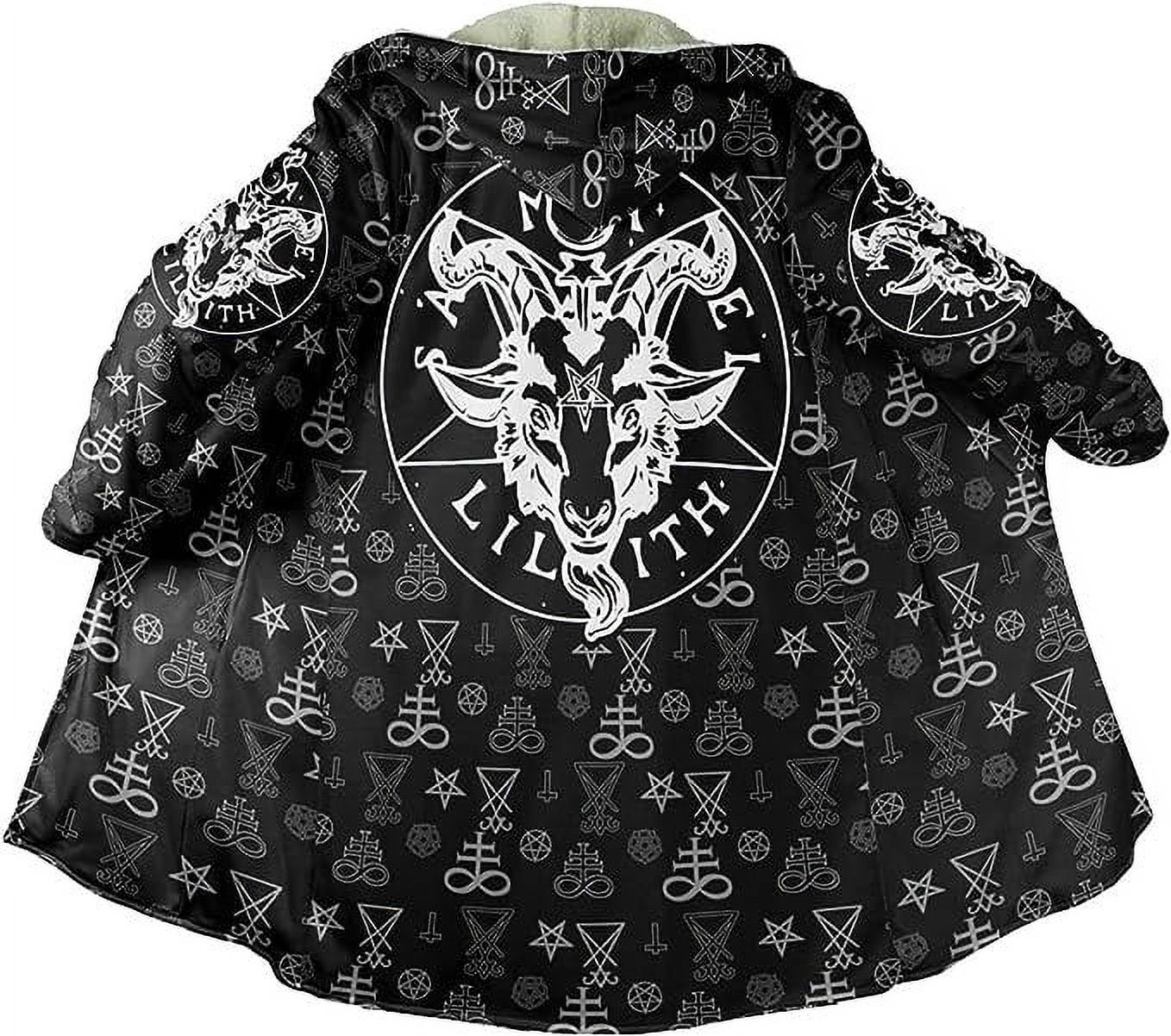Viking Hooded Cloak Unisex 3D Printed Goat Vegvisir Celtic Satanic Ax ...