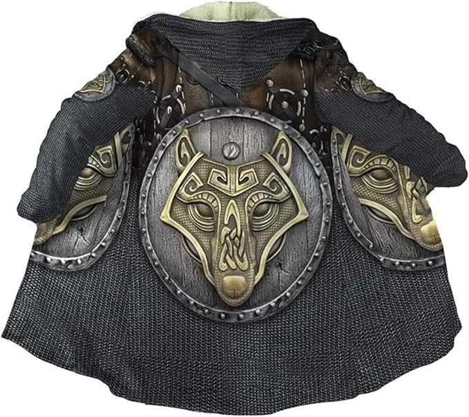 Viking Hooded Cloak Unisex 3D Printed Warrior Fenrir Wolf Armor Totem ...