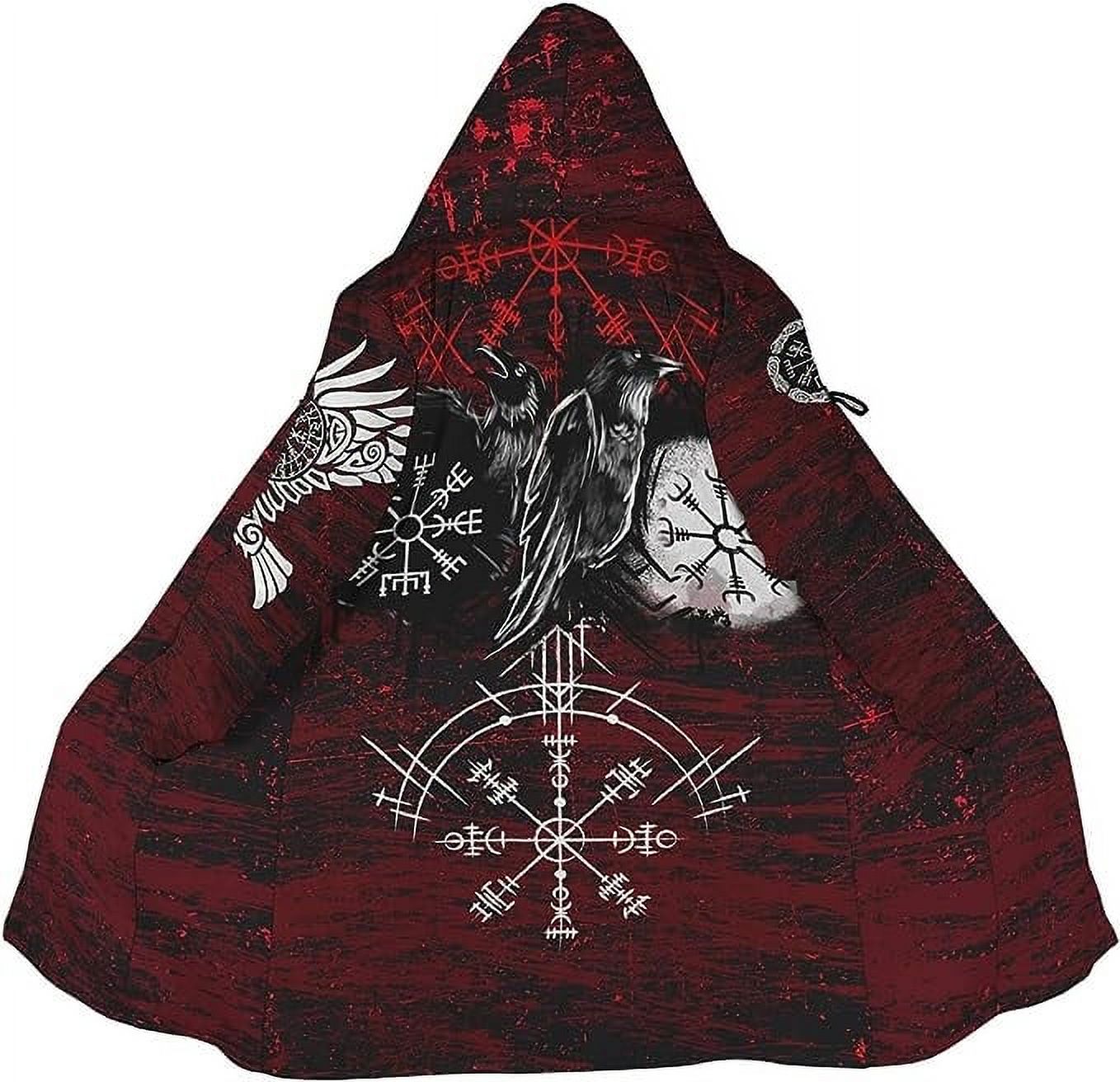 Viking Hooded Cloak Unisex 3d Print Vegvisir Crow Viking Dragon Compass ...