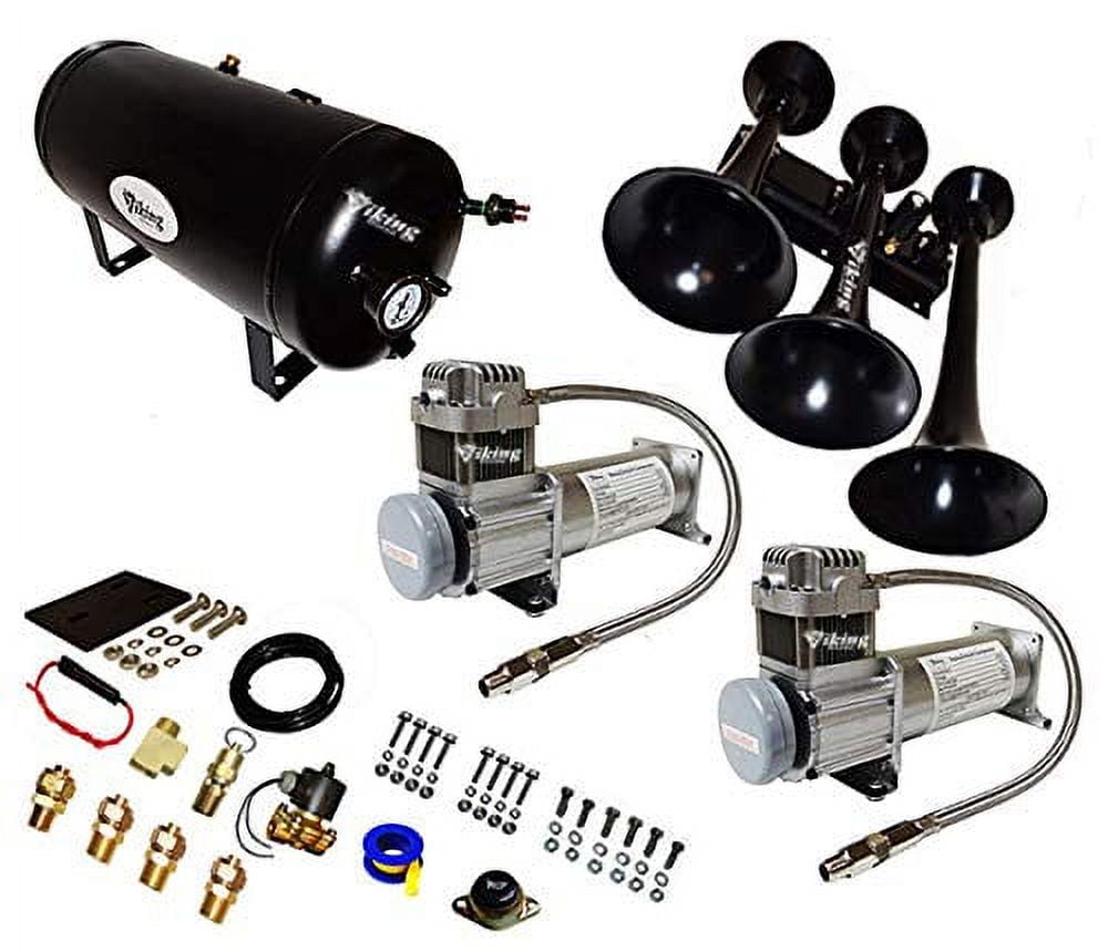 Viking Horns V103C2X-6-12/311-1B 170 Db Train Air Horn Kit for Cars and ...