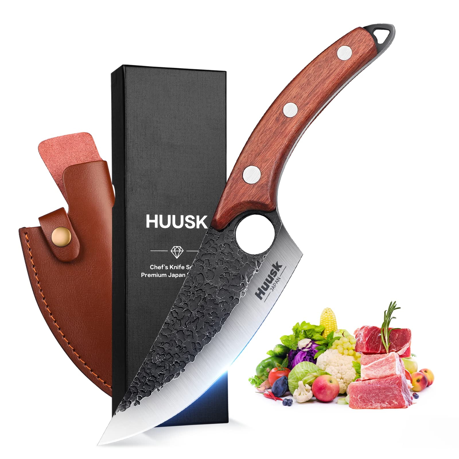 Viking Knives Hand Forged Boning Chef Knife, Japanese Steel Full Tang ...