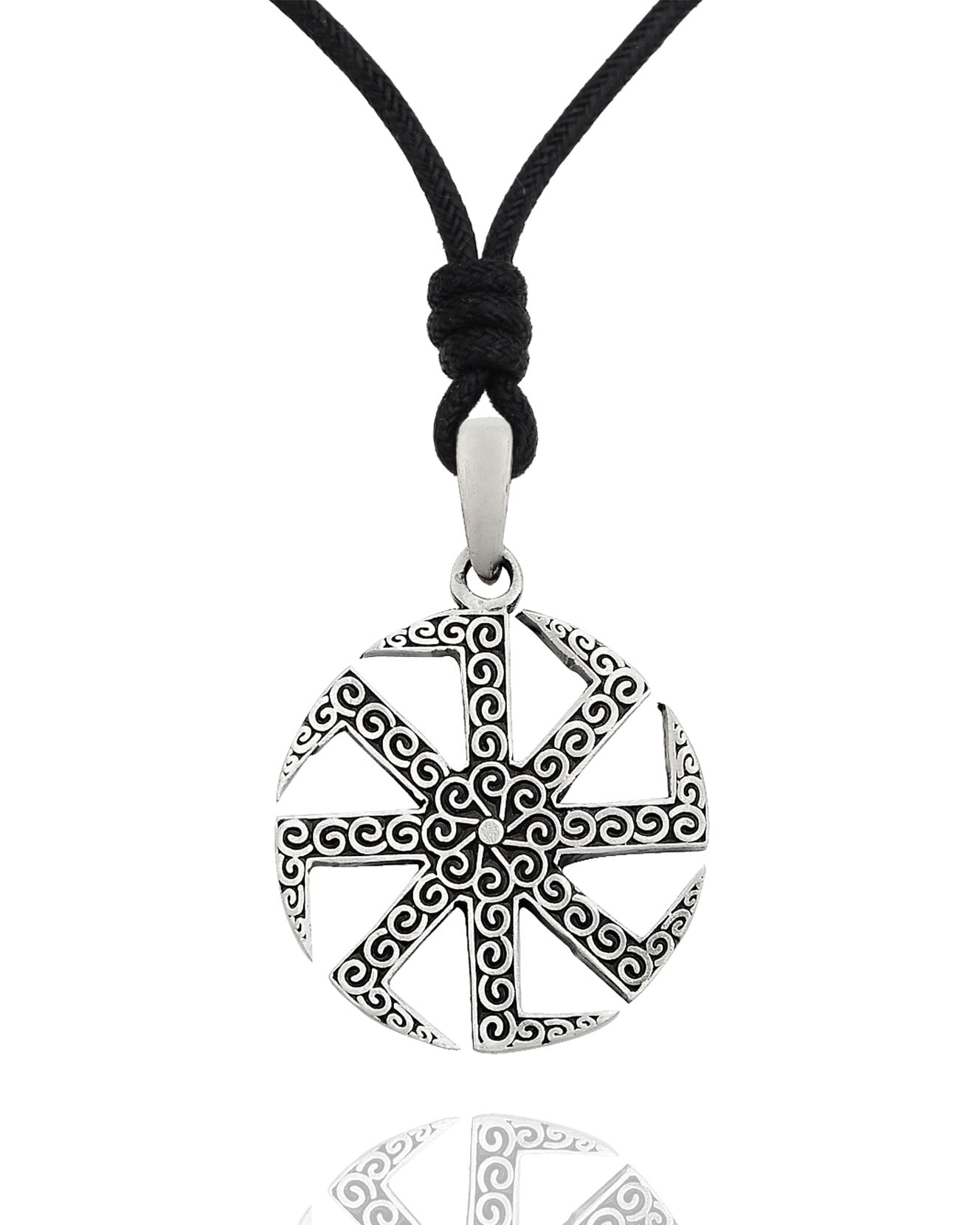 Viking Kolovrat Amulet Slovic Silver Pewter Necklace Pendant Jewelry ...