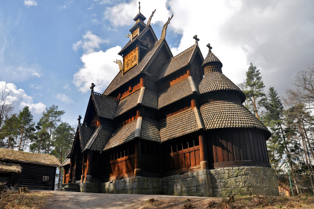 Viking Medieval Wooden Stave Church in Oslo Norway Photo Photograph ...