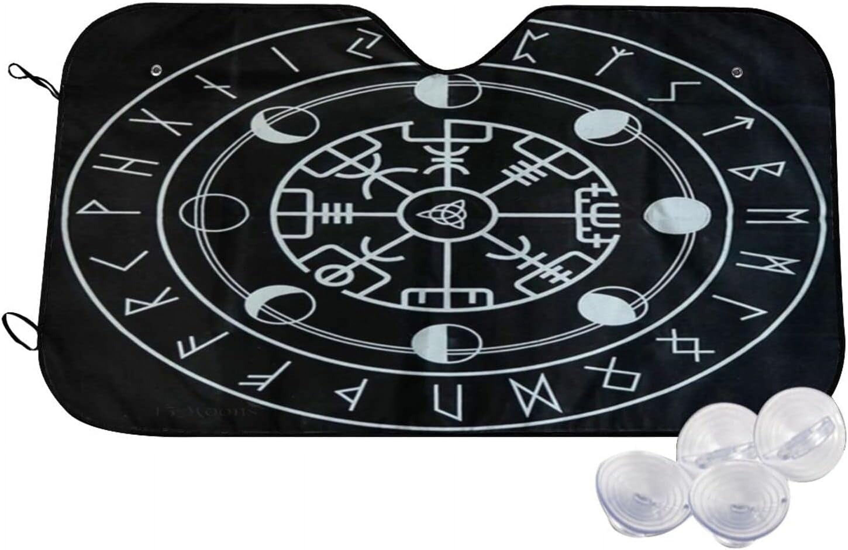 Viking Mythology Compass Sun Shade Front Window Sunshade for Most ...