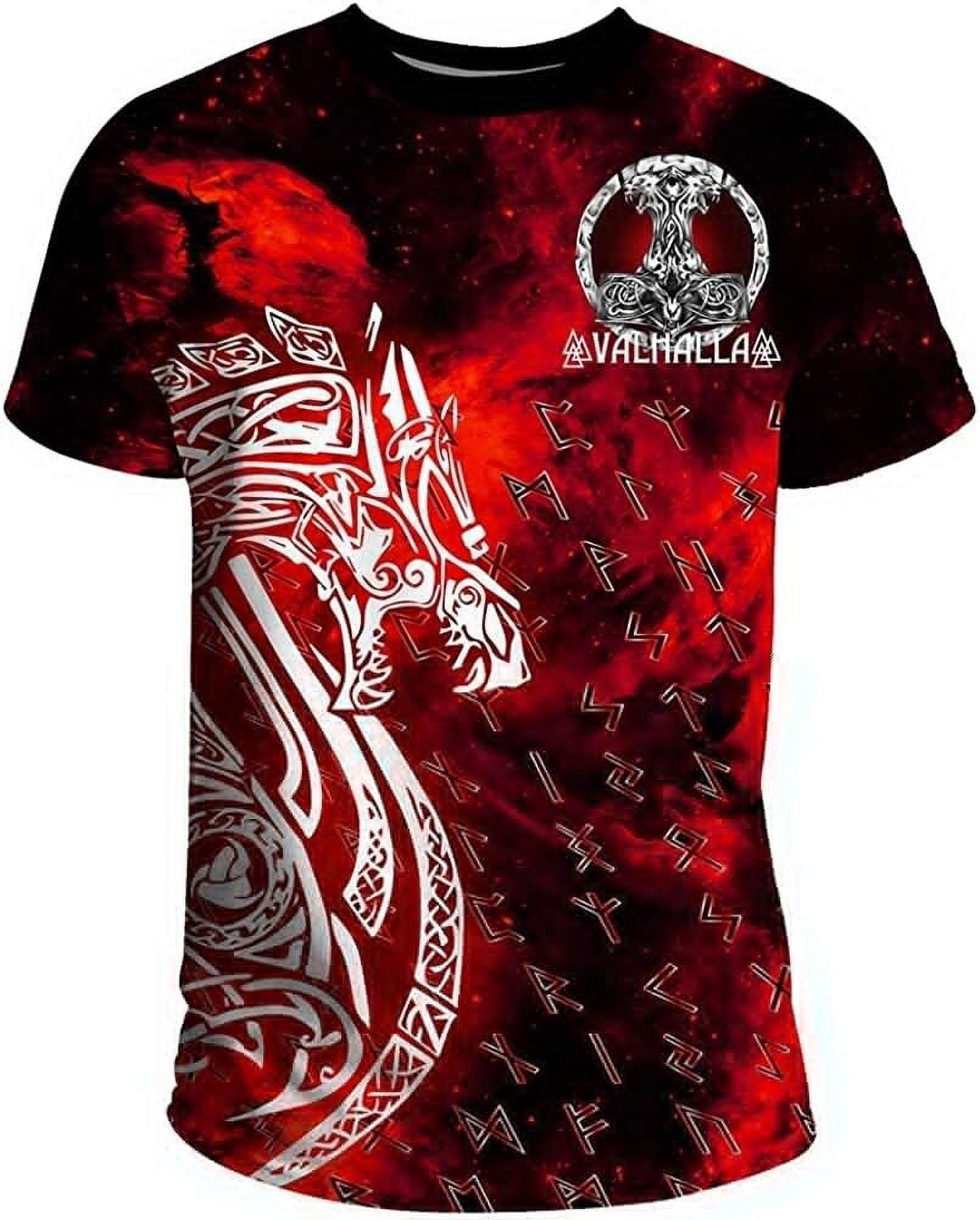 Viking Novelty Harajuku Odin Celtic Knot Tattoo Hoodie, Norse Mythology Rune Quake 3D Print ...