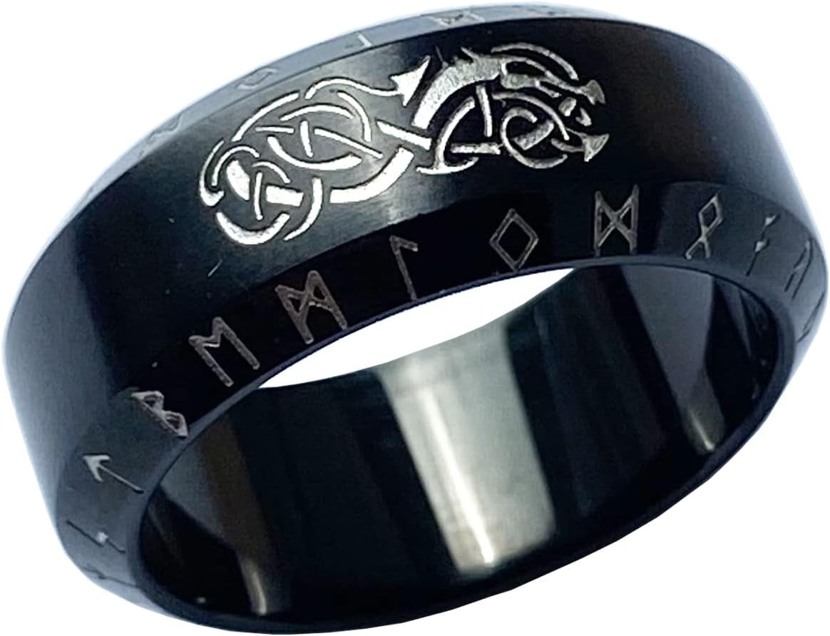 Viking Oath Ring Trendy 316L Stainless Steel Jewelry Cool Punk Norse ...