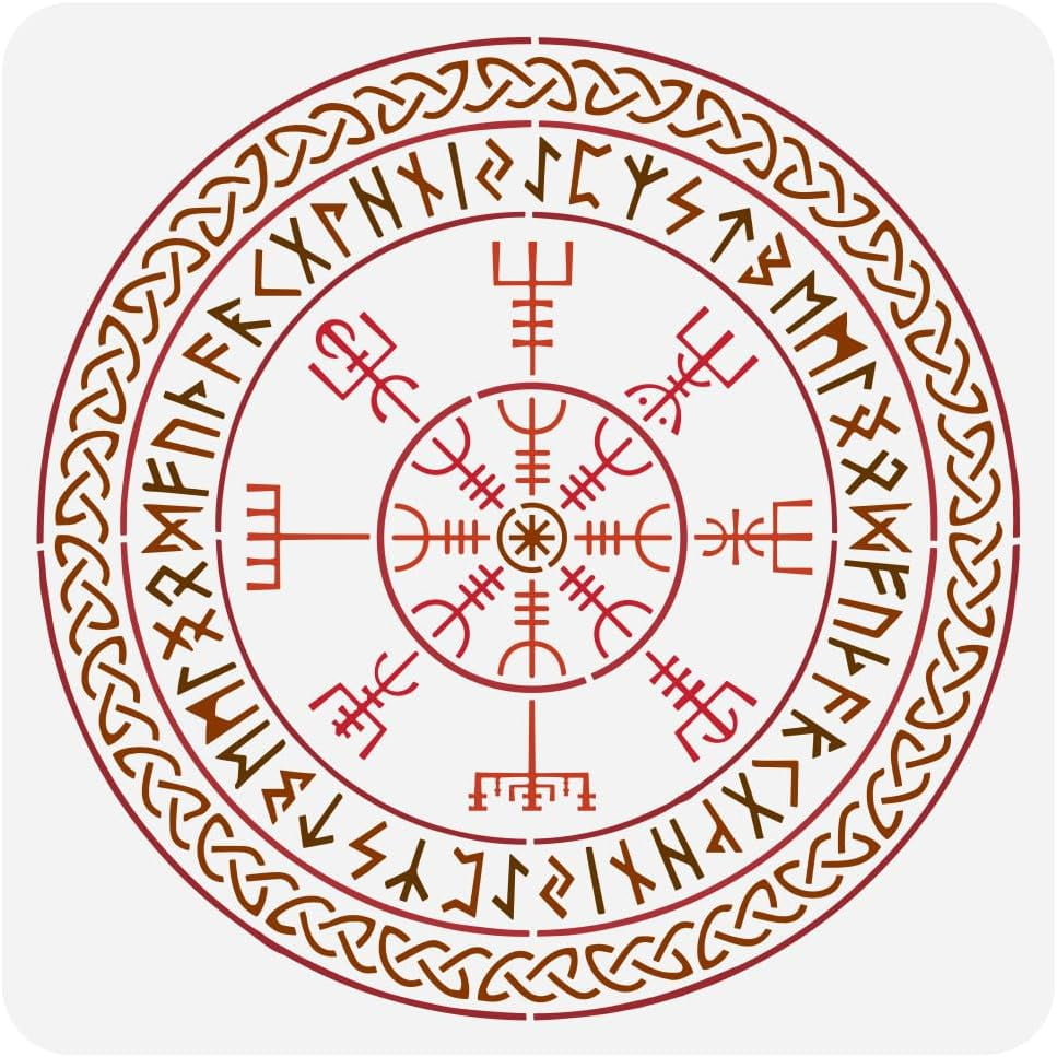 Viking Pagan Runes Symbol Painting Stencil 11.8x11.8 inch Viking Runes ...