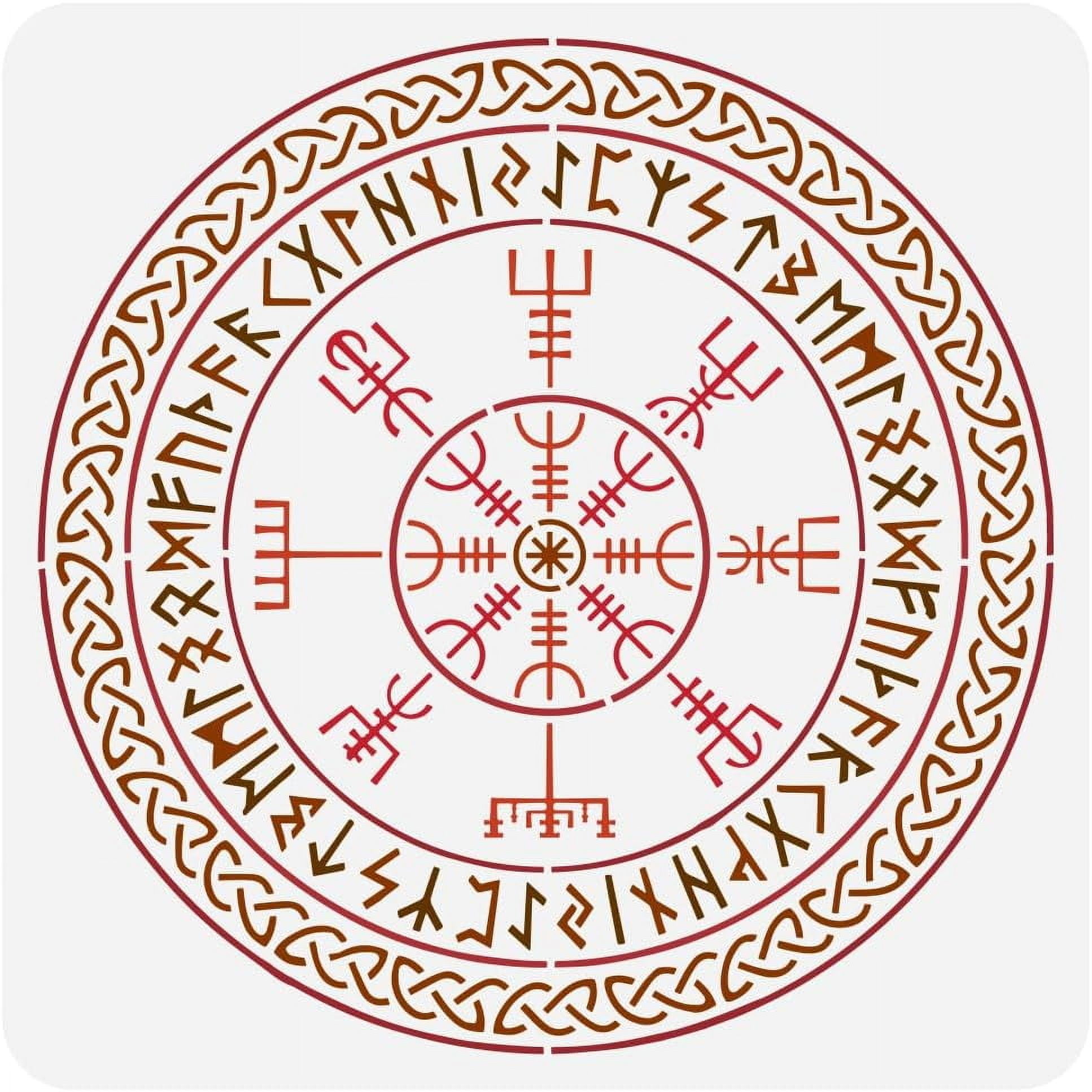 Viking Pagan Runes Symbol Painting Stencil 11.8x11.8 inch Viking Runes ...