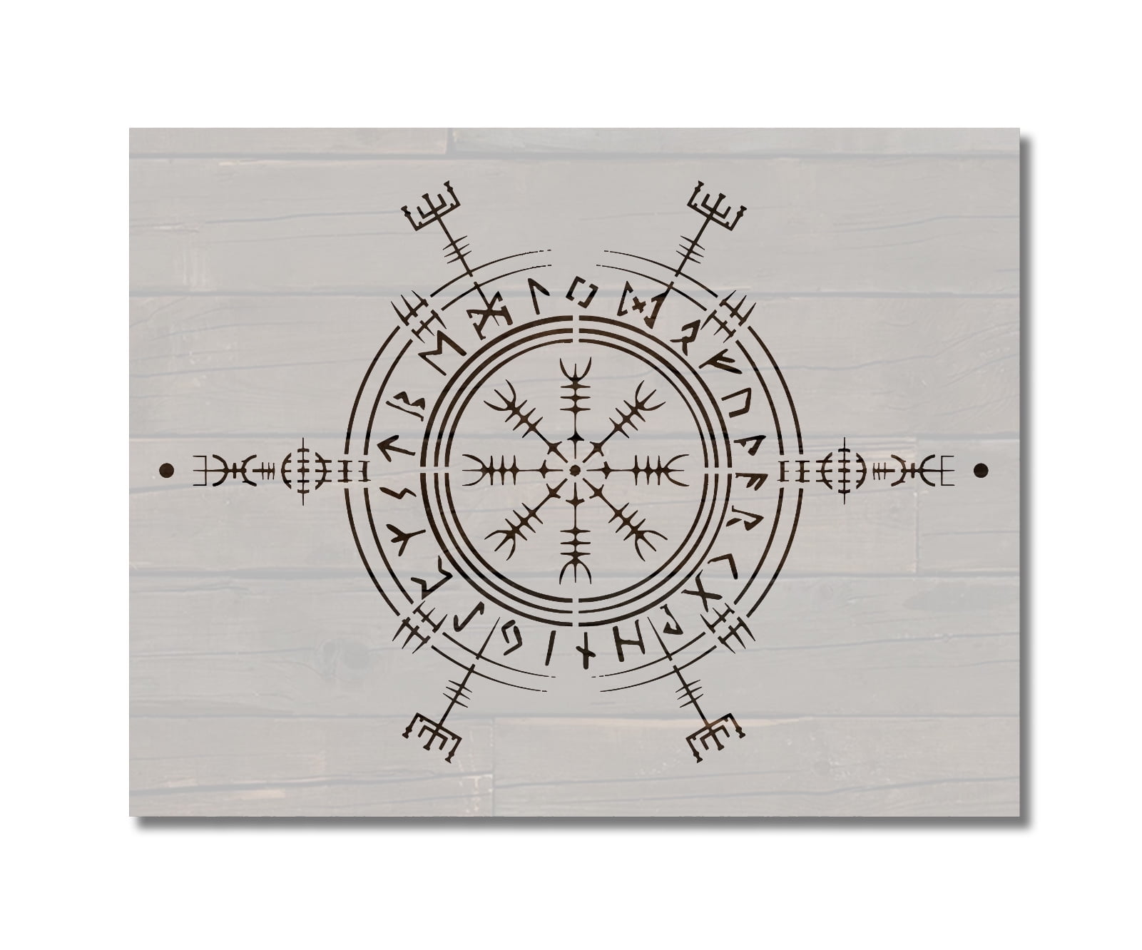 Viking Pagan Runic Compass Stencil Template Reusable 8.5 x 11 Inches ...
