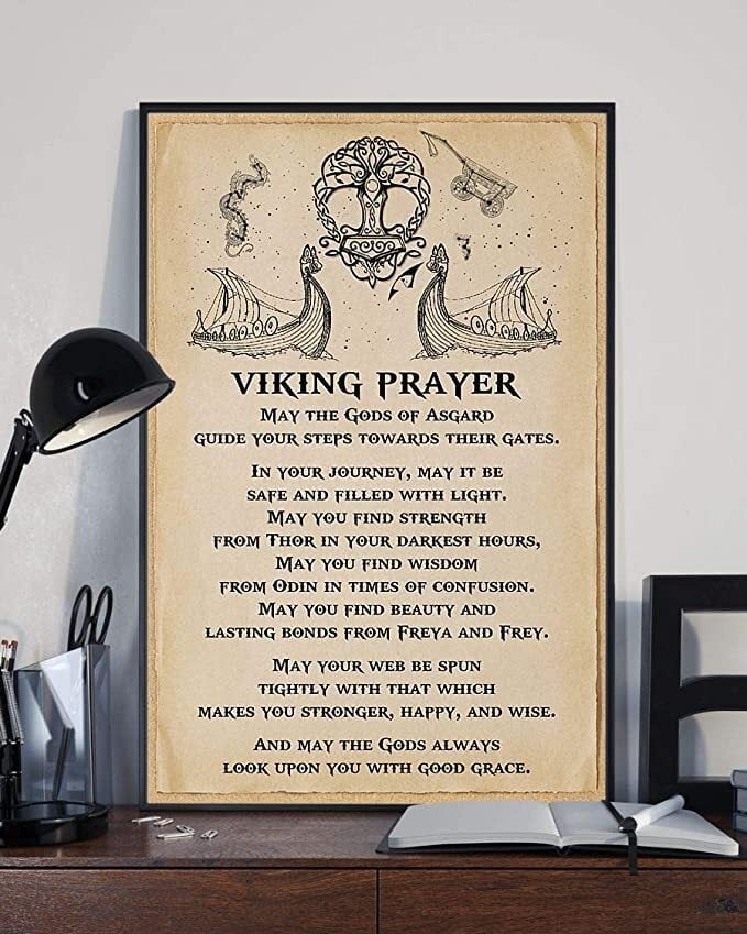 Viking Prayer Poster Vintage Home Wall Decor Viking Posters Cafe Bar ...