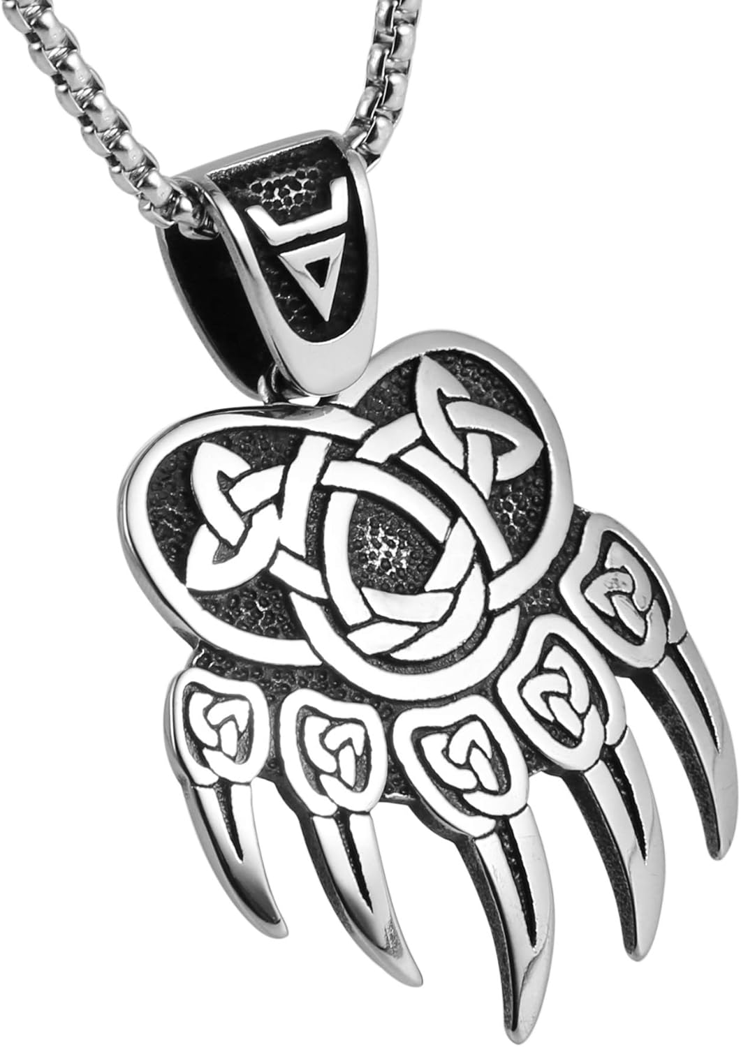 Viking Punk Bike Valknut Pendant Nordic Rune Vintage Stainless Steel Necklace for Men (Celtic ...