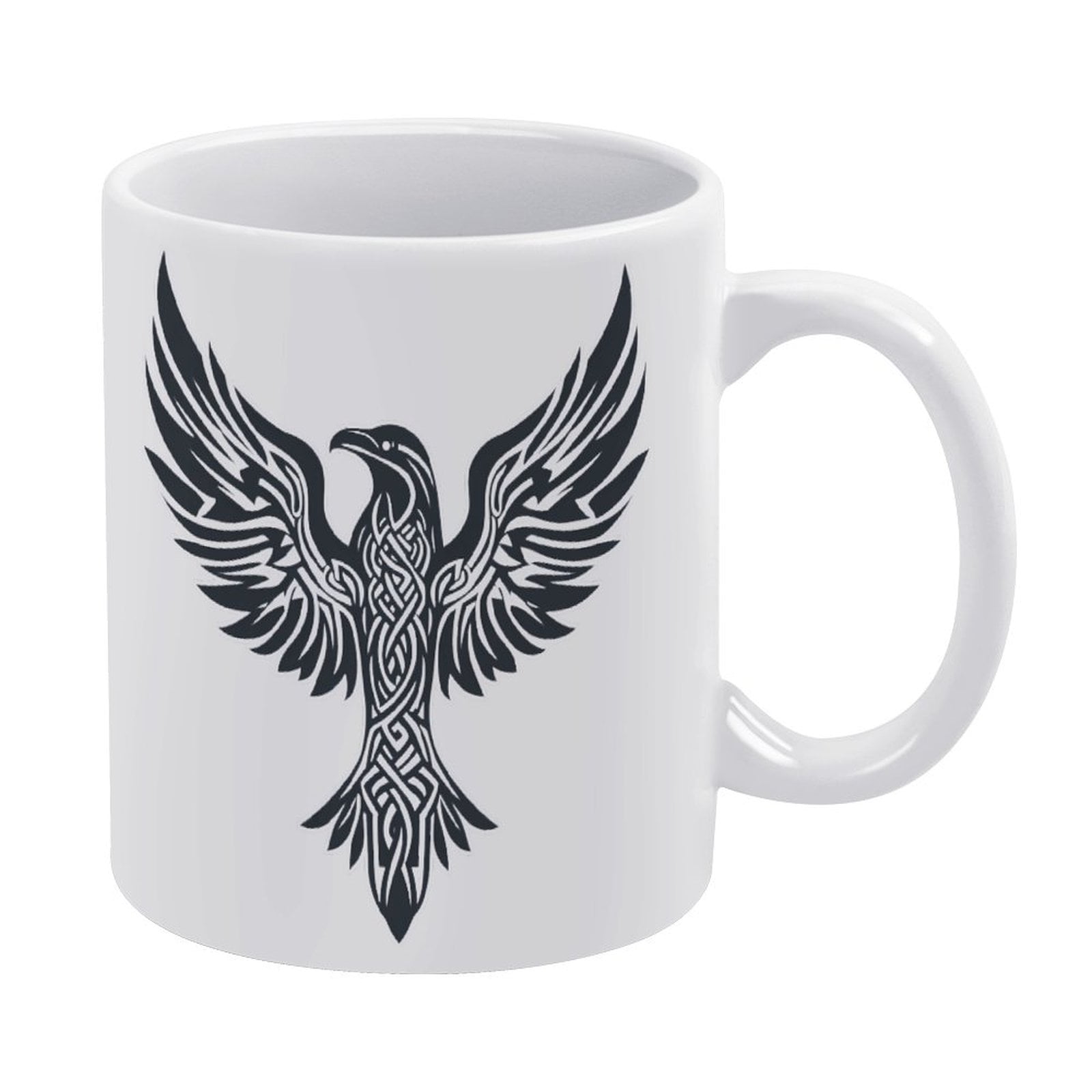 Viking Raven Totem 11oz Coffee Mug with Handles Ceramic Tea Cup For ...