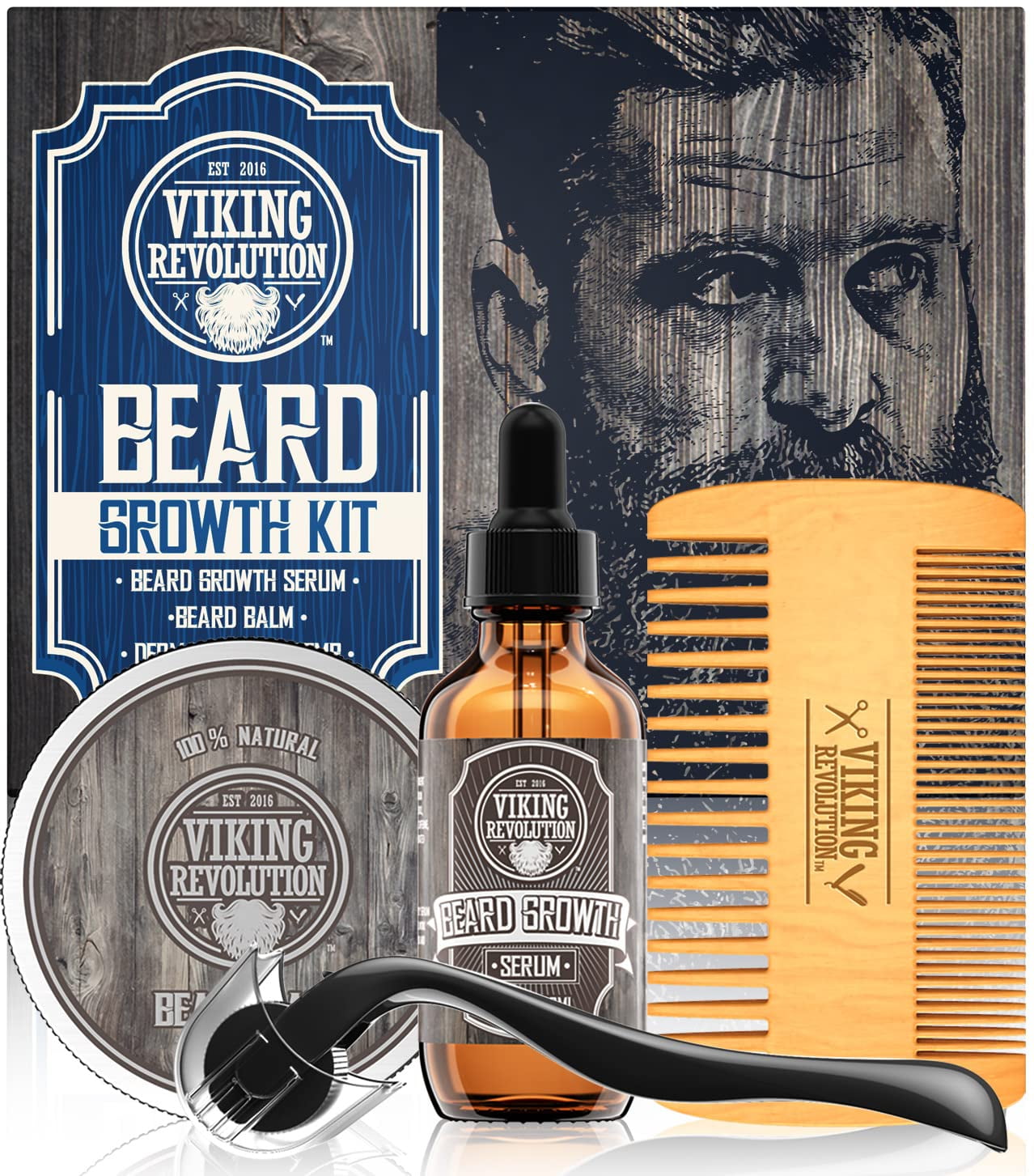 Viking Revolution - Beard Growth Kit for Men - Beard Growing Kit ...