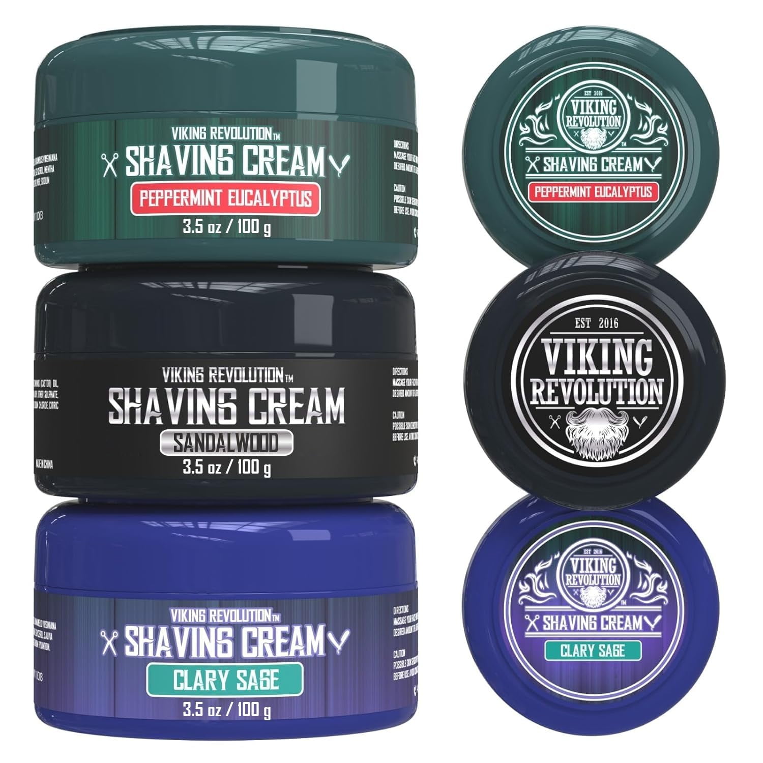 Viking Revolution Men's Luxury Shaving Cream Care Pack - Sandalwood ...