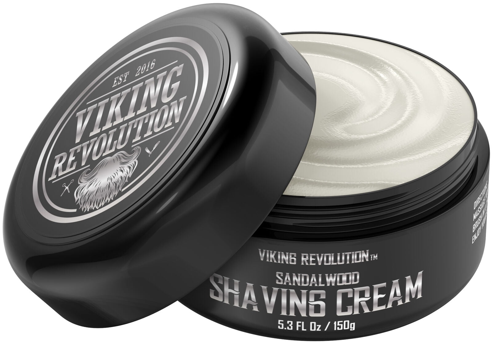 Viking Revolution Luxury Men's Shaving Cream - Sandalwood Scent, Silky ...