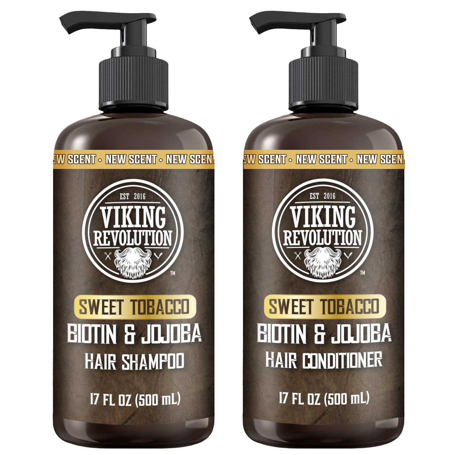 Viking Revolution Sweet Tobacco Mens Shampoo and Conditioner Set with ...